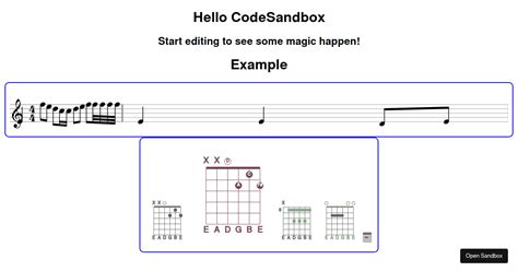 vexflow experiment codesandbox
