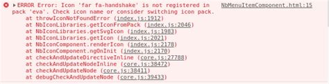 icons nebular customise menu nbmenucomponent html not working