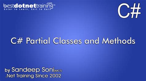 c tutorial for beginners partial classes and methods in c youtube