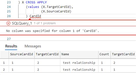 sql server no column name was specified for column