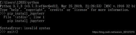 windows下安装jupyter，出现问题syntaxerror invalid syntax 豌豆ip代理