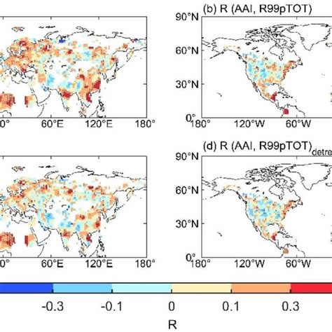 The Spatial Distributions Of Correlations Between The Aai And Extreme