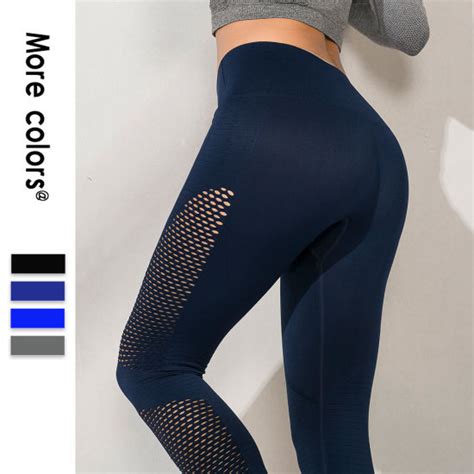 China Black High Waist Women Mesh Patchwork Push Up Legging Fitness