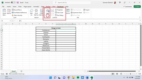 how to add checkboxes in microsoft excel