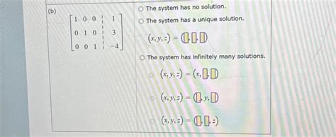 Solved Two Augmented Matrices For Two Linear Systems In The