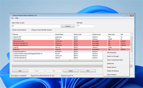 find ntfs alternate data streams ads with stream detector appsvoid