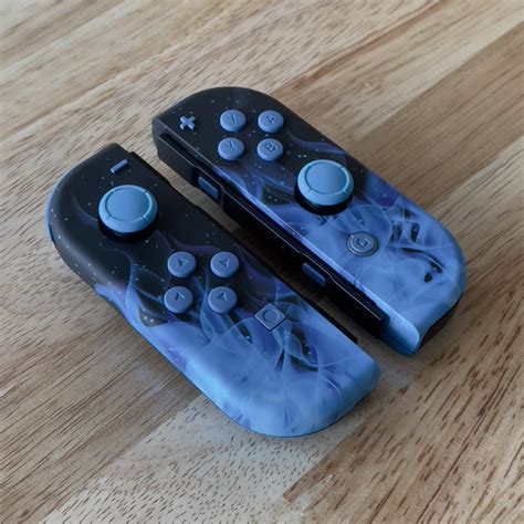 Custom Nintendo Switch Joy Con Controllers Flamin Blue Etsy Denmark