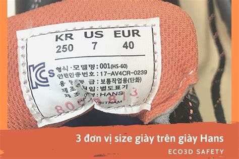 Bảng Quy đổi Size Giày Bảo Hộ Hans Hàn Quốc