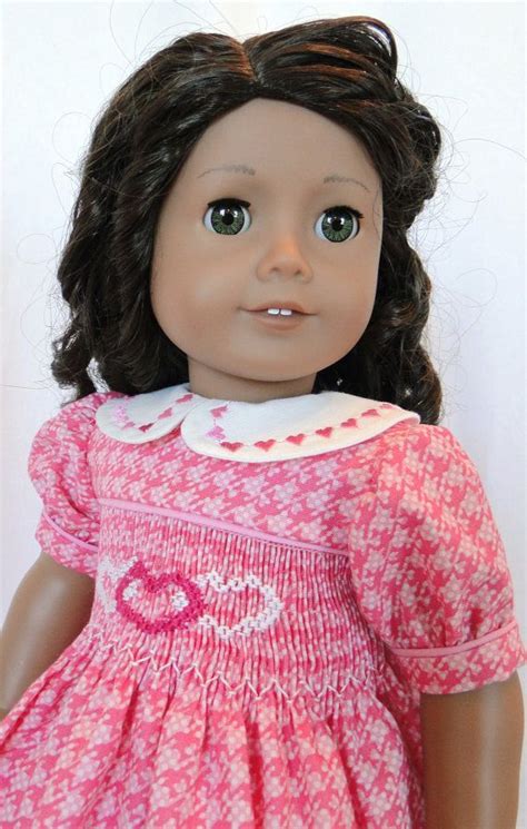 Hand Smocked Valentines Dress For 18 Inche Doll Etsy Doll Clothes