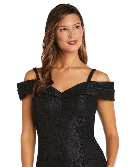 R And M Richards Off The Shoulder Lace Gown Macys