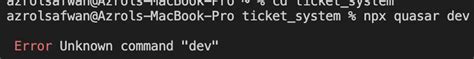 error command dev not working · quasarframework quasar · discussion