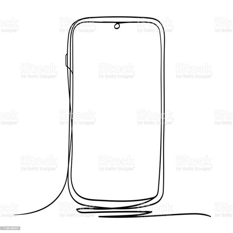 Mobile Phone Line Art Vector Illustration Stock Illustration Download