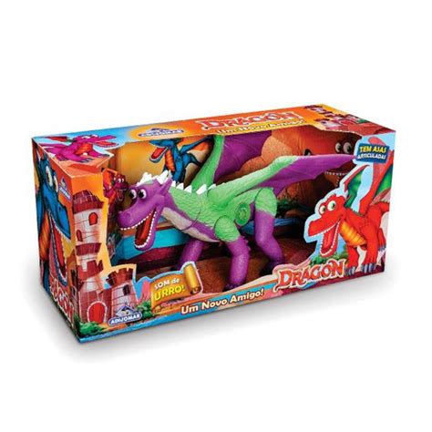Dragão De Brinquedo Com Som E Asas Articuladas Adijomar Bonecos