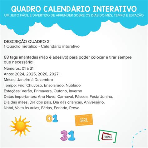 Kit Quadros Educativos Rotina Diária Calendário Girl Elo7