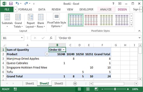 ms excel 2013 how to remove column grand totals in a