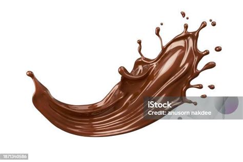 Isolat Percikan Cokelat Hitam Pada Latar Belakang Putih Rendering 3d