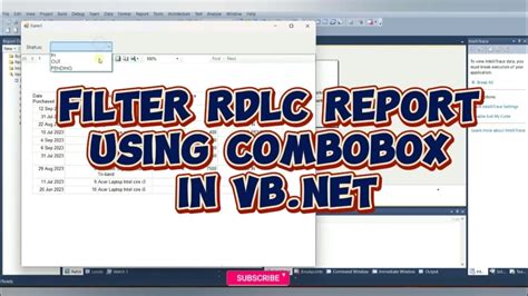 how to filter the rdlc report using combobox in youtube