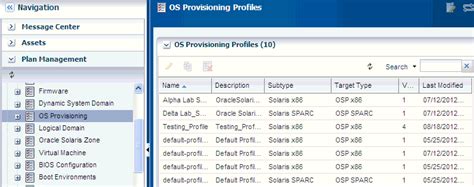 enterprise manager ops center provisioning oracle solaris 10 operating