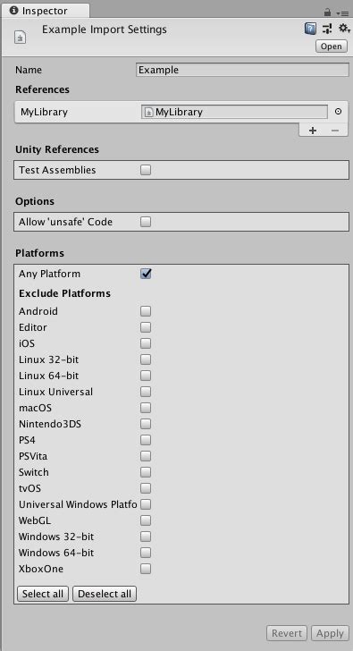 unity manual script compilation and assembly definition files