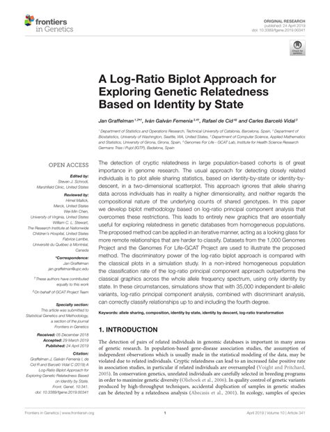 pdf a log ratio biplot approach for exploring genetic relatedness