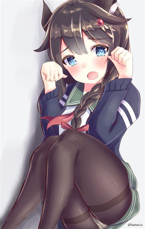 Wallpaper Illustration Long Hair Anime Girls Blue Eyes Brunette
