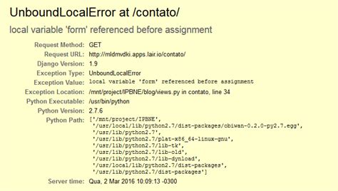 python django local variable form referenced before assignment