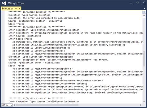 asp error handling microsoft docs