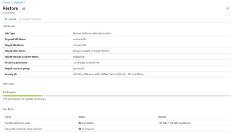 back up and recover an oracle database 19c database on an