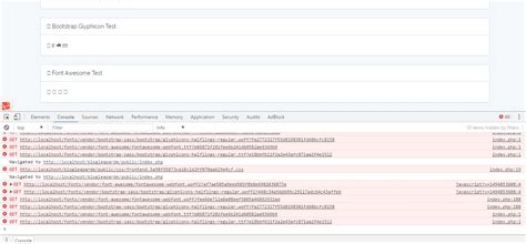 css laravel project failed to load font awesome