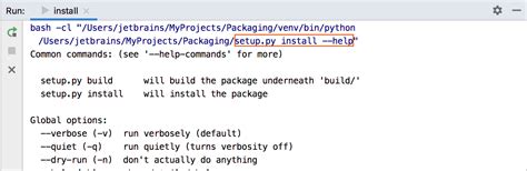 create and run setup py intellij idea