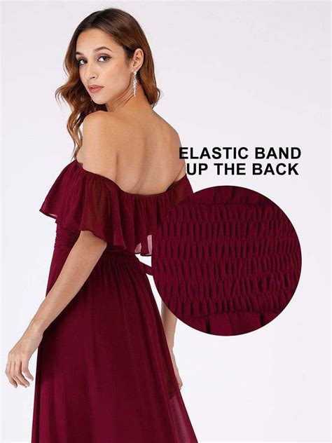 Off The Shoulder Side Split Bridesmaid Dress Ever Pretty Au