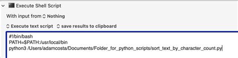 how to execute a python script in the execute shell script action for