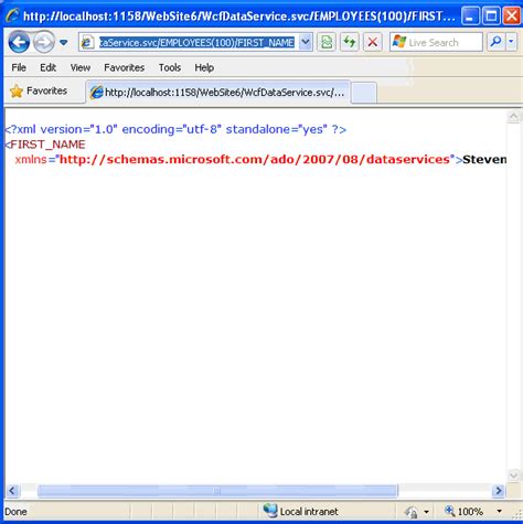 wcf data services and odata for oracle database