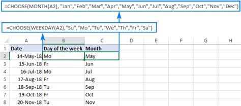 choose function in excel with formula examples