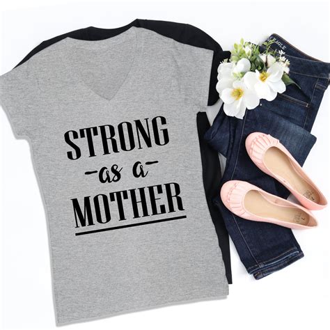 Womens Funny Fitness Mothers Day Shirt T Strong As A Mother Shirt