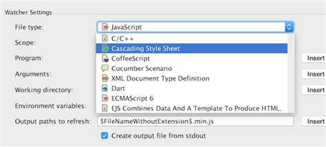 webstorm minify css stack overflow