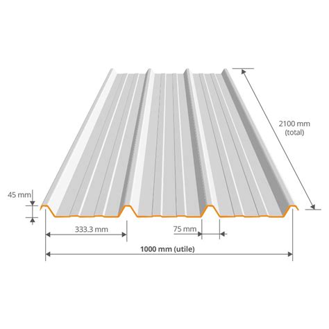 Tôle Bac Acier 0 63 Mm Couverture Métallique 2100x1000 Mm Axel® Yousteel