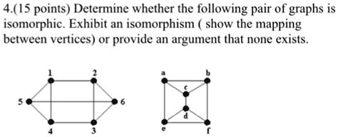 Solved 4 15 Points Determine Whether The Following Pair Of Graphs Is