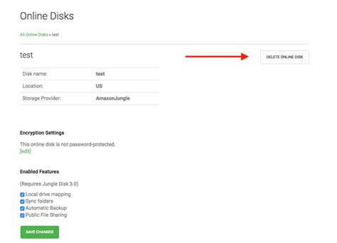 creating a new online disk and configuring a new backup jungle disk