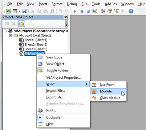 concatenate array using vba excel tutorial