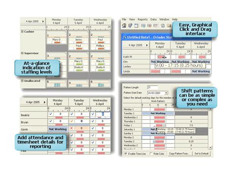 oriador staff rota main window v4 solutions limited