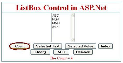 how to use listbox control in asp c