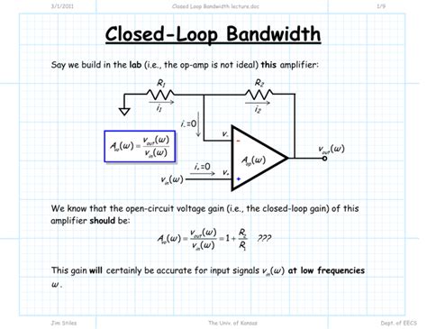 closed loop bandwidth