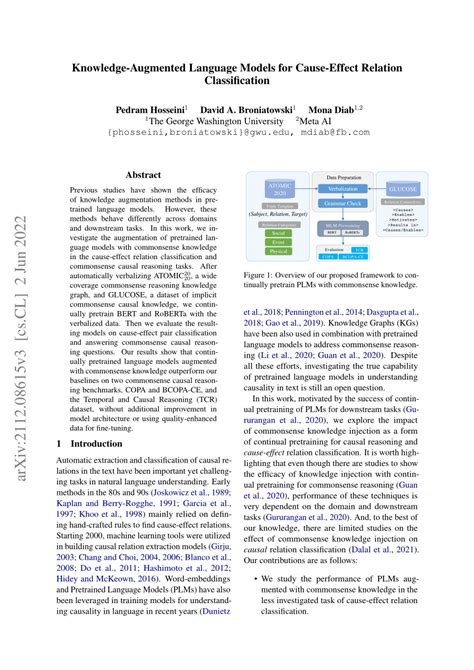 Pdf Knowledge Augmented Language Models For Cause Effect Relation