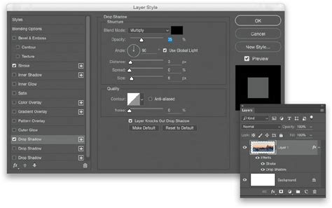 css drop shadow text message photoshop technique