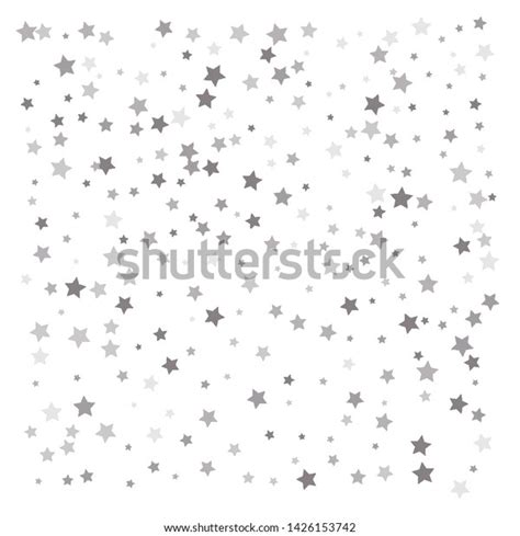 Random Falling Silver Stars On White Stock Vector Royalty Free