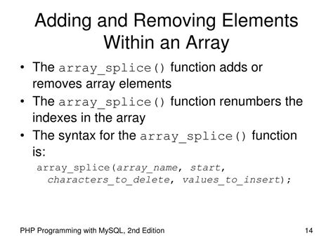 ppt chapter 6 manipulating arrays php programming with mysql 2 nd
