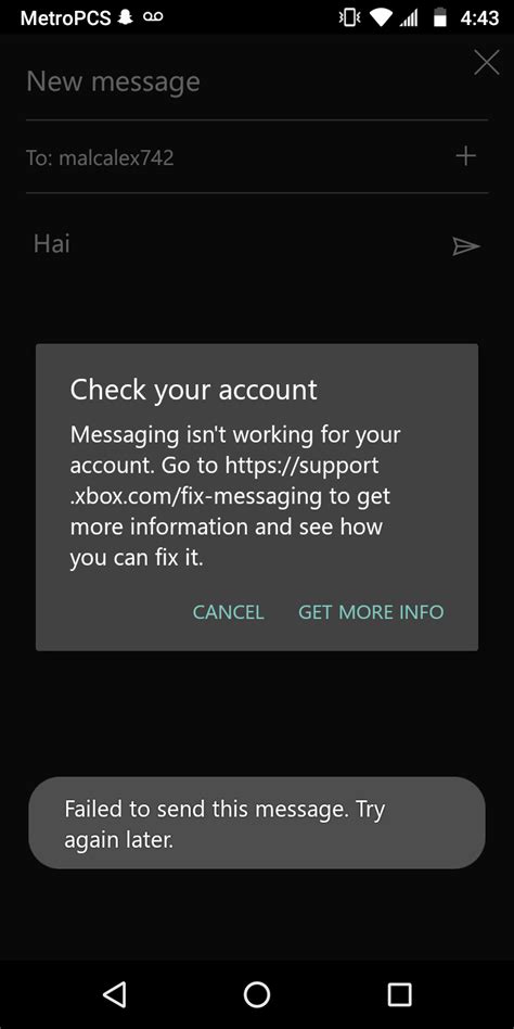can t send messages microsoft community