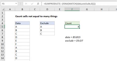 count cells not equal to many things excel formula exceljet
