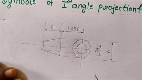 Symbol Of First Angle Projection And Third Angle Projection Iti